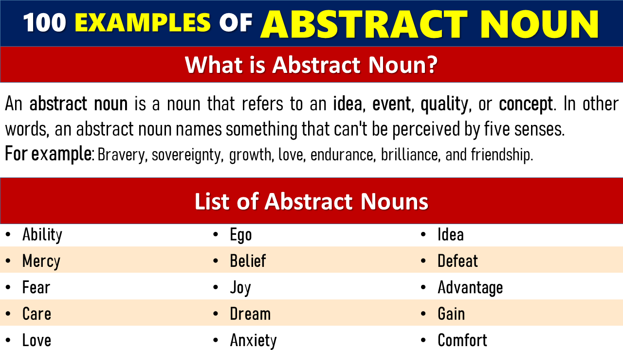 What Is Abstract Noun In Math At James Vance Blog